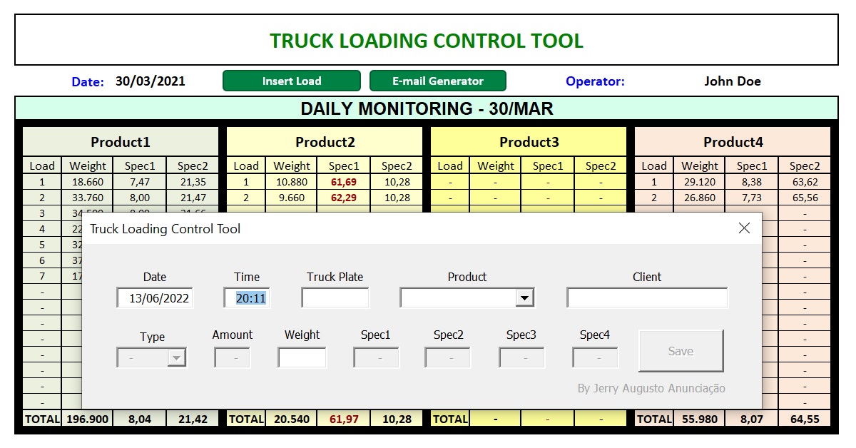 GitHub - jerry-augusto/truck-loading-control-tool: Excel spreadsheet with VBA code to automate ...