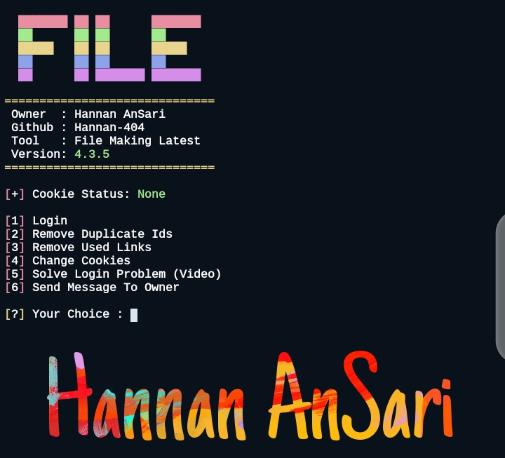 GitHub - Hannan-404/FILE: LATEST FILE MAKING COMMANDS WITH ID/PASS ...