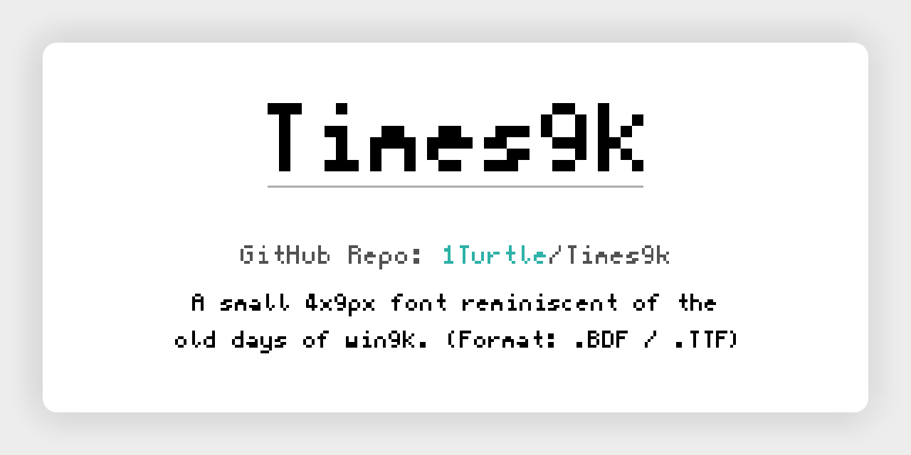 GitHub - SammyForReal/Times9k: A small 5x9px font reminiscent of the ...