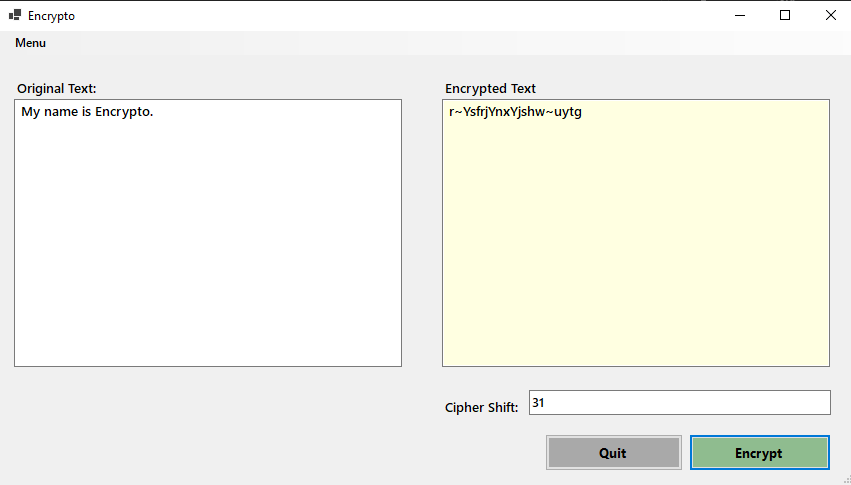 Github Christinec Devencrypto A Basic Text Encryption Application Made In Windows Forms And C