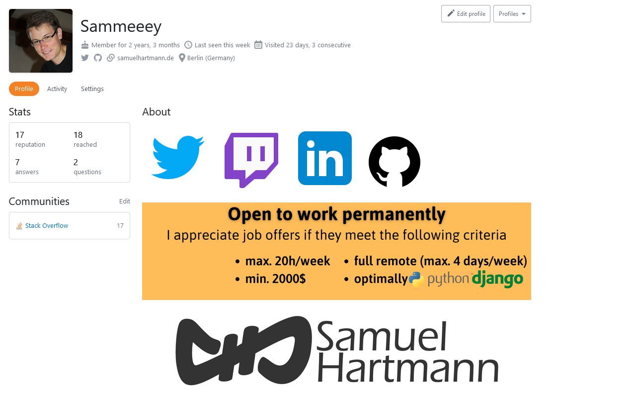 GitHub - Sammeeey/stackoverflow-profile-template: Markdown template to ...