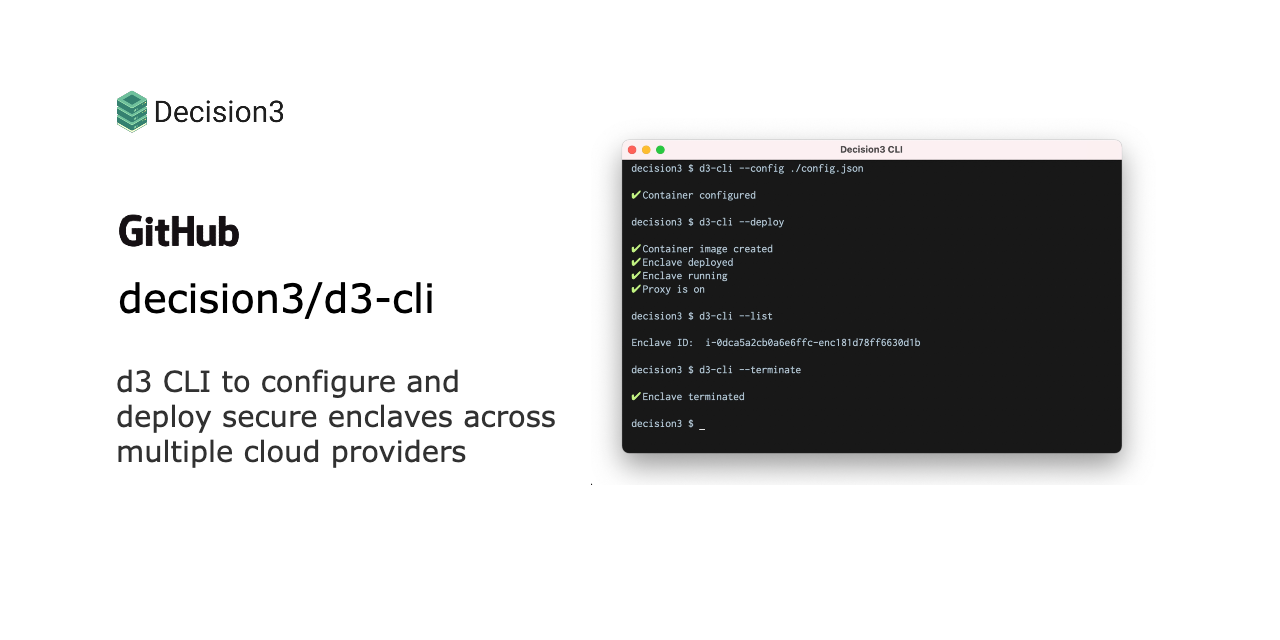 GitHub - decision3/d3-cli: d3 CLI to configure and deploy secure ...