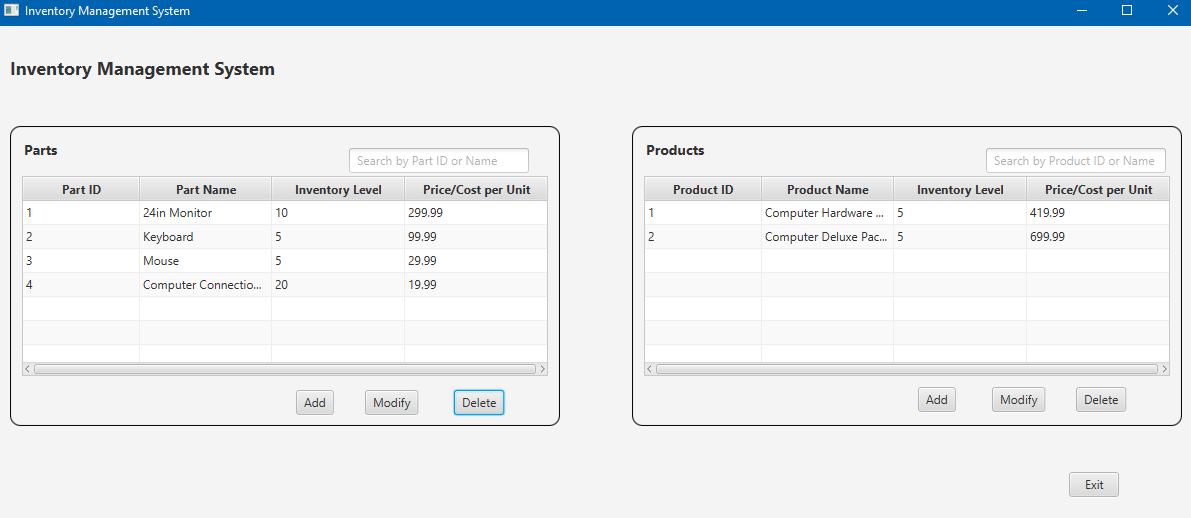 GitHub - daniel-roberts-90/InventoryManagementSystem: A project for WGU ... GitHub - daniel-roberts-90/InventoryManagementSystem: A project for WGU ...