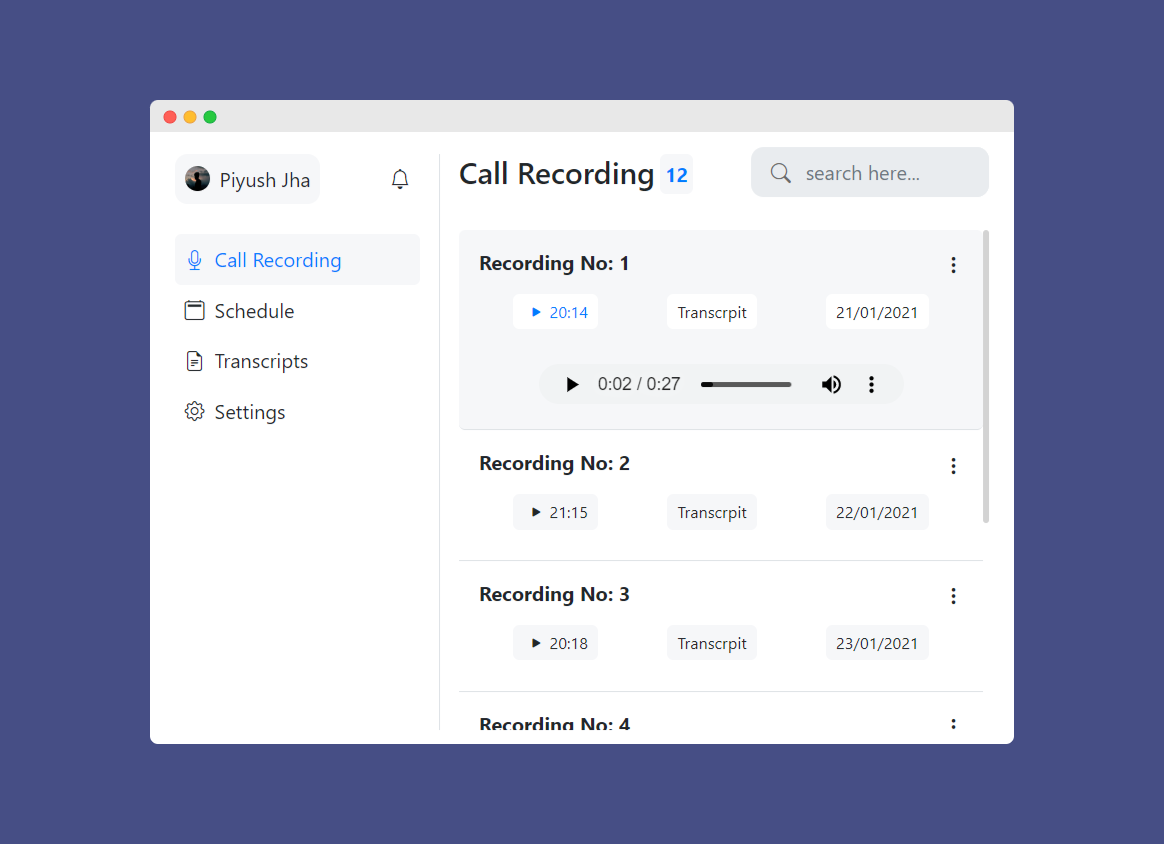 GitHub - probies/Call-Recordings-UI: Call Recording List UI to display ...