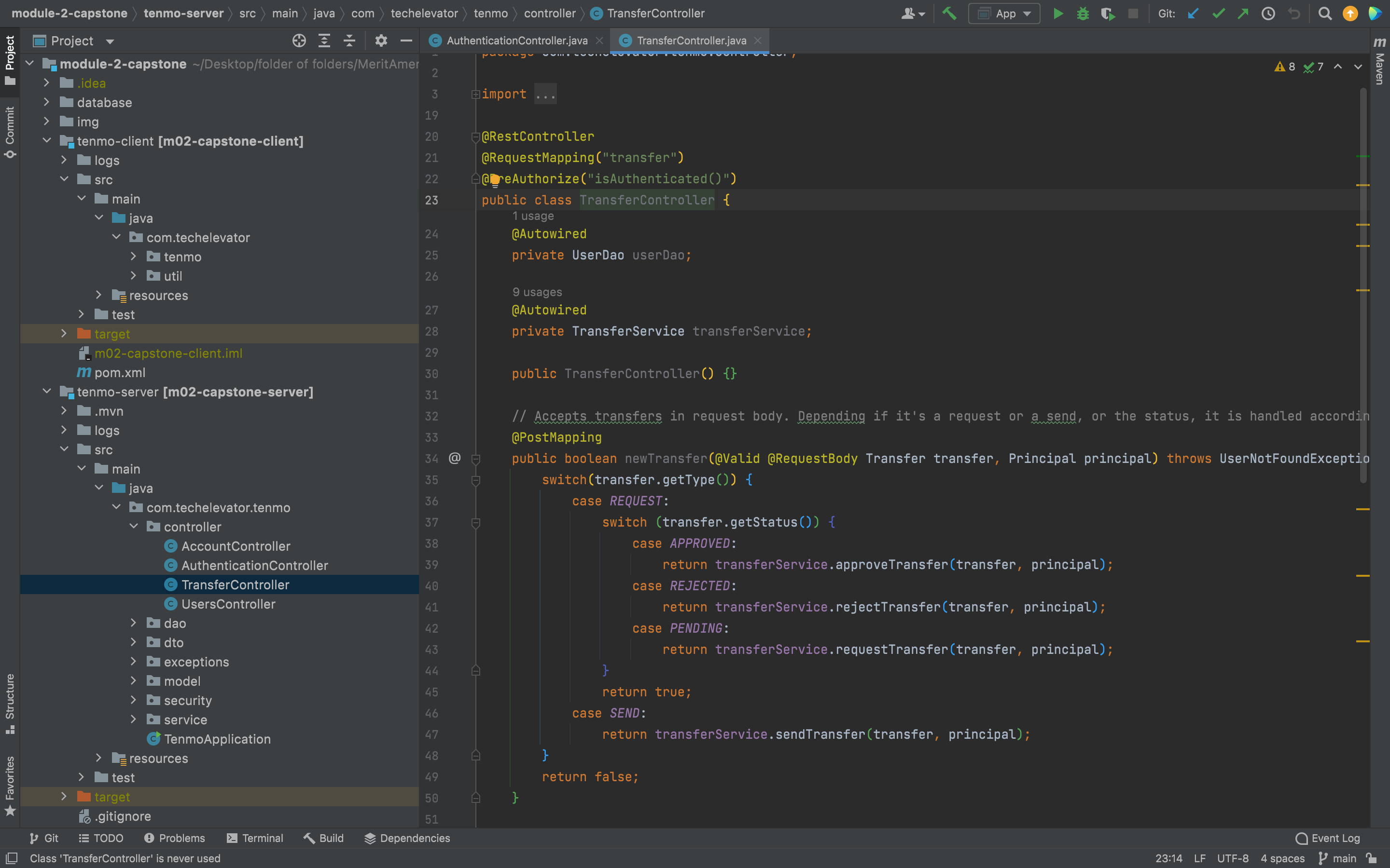 GitHub - shanarussell/TEnmo-capstone: Capstone project #2 for Merit America