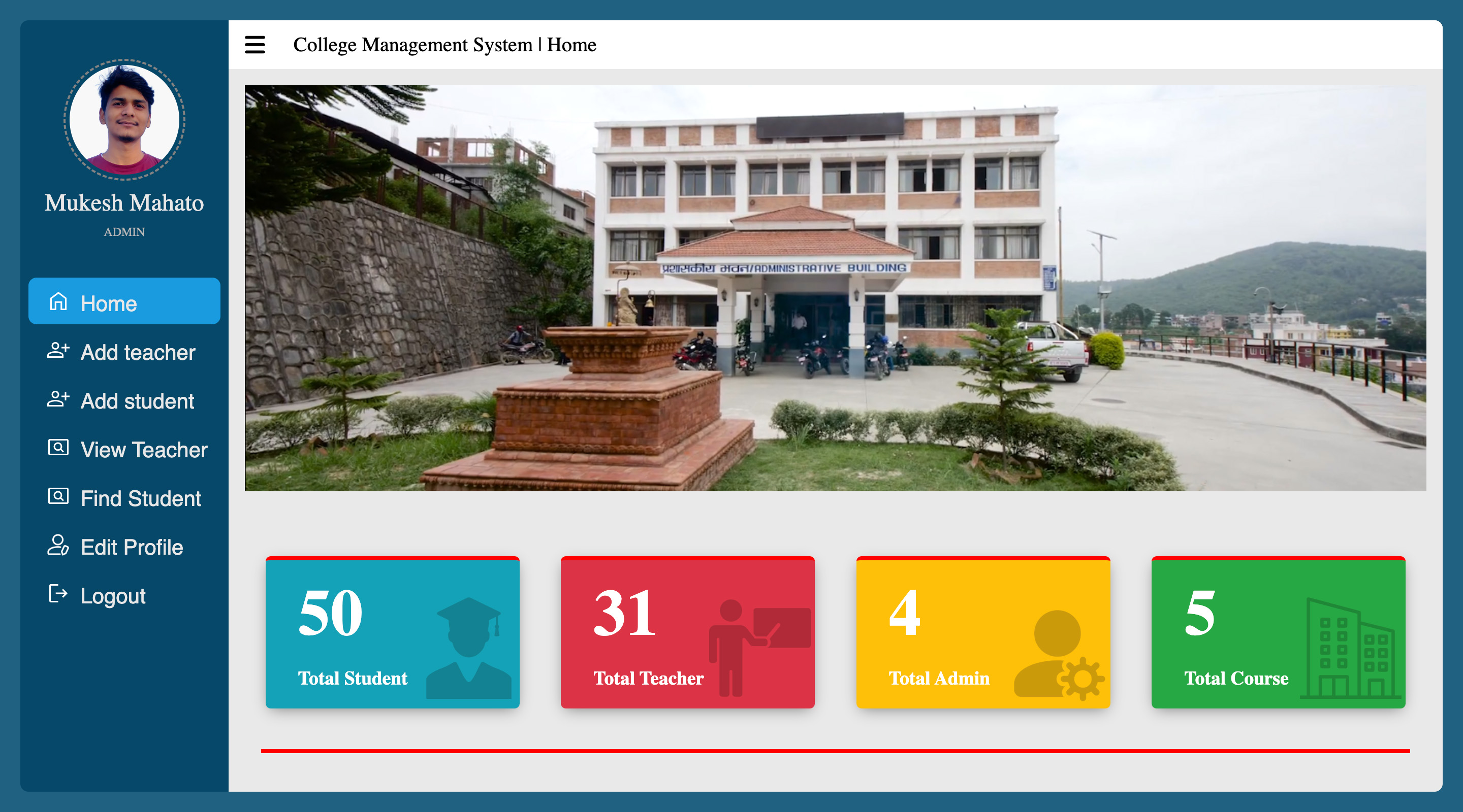 GitHub - iammukeshmahato/college-management-system-v1