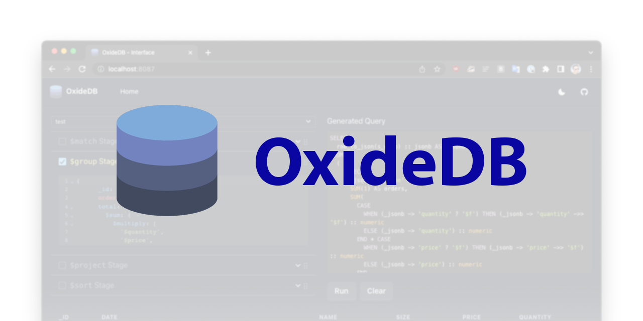 GitHub - fcoury/oxide: :floppy_disk: Teach your PostgreSQL database how to speak MongoDB Wire ...