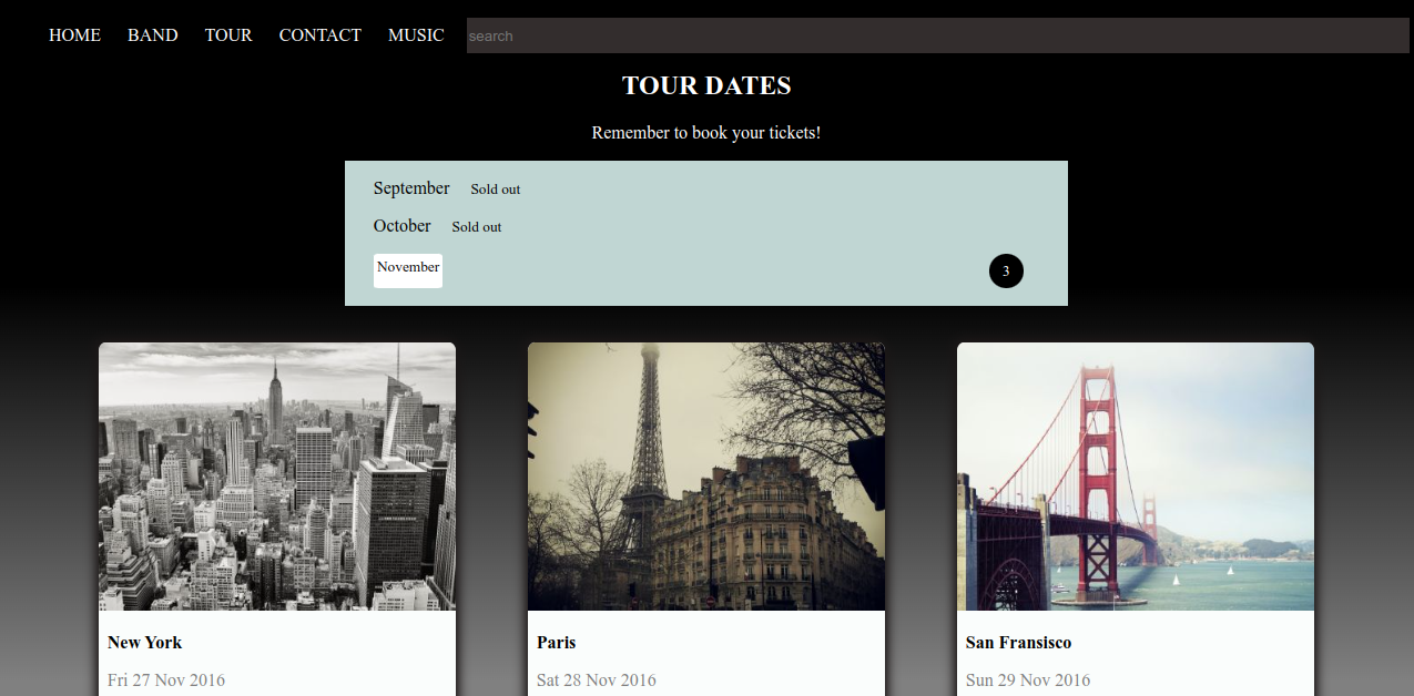 GitHub - codegrann/The-Band: A clone of a template from W3 Schools that ...