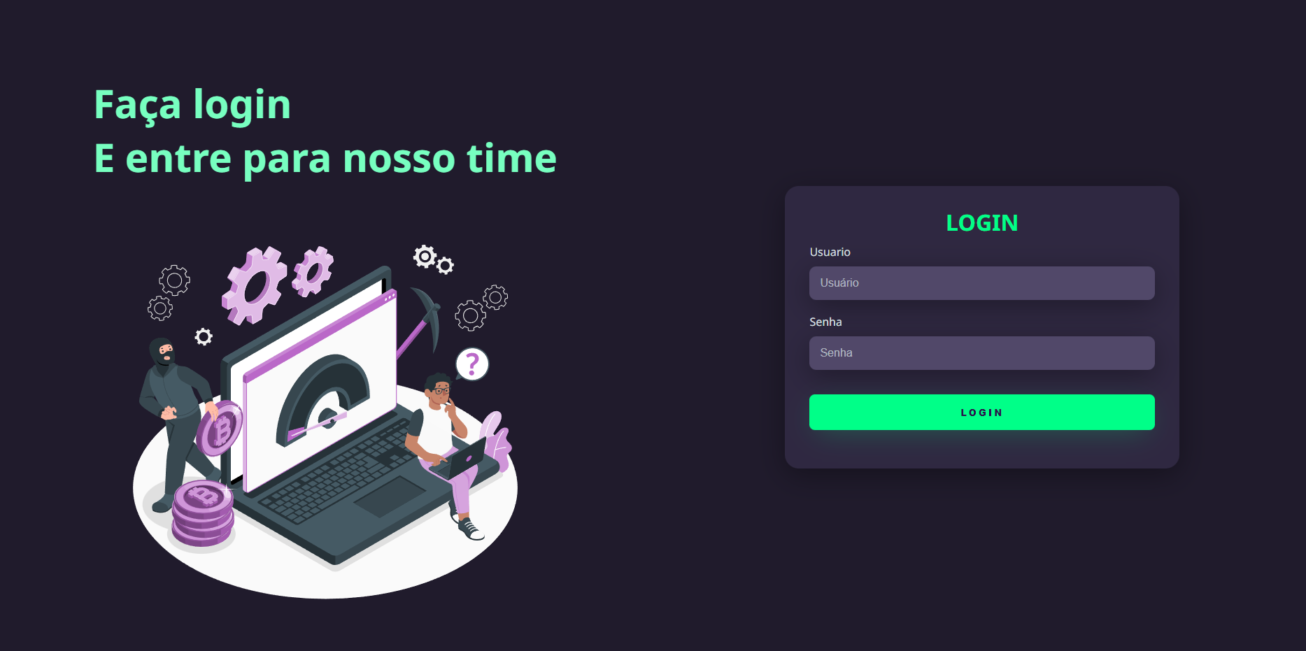 GitHub - francinha06/LoginScreen: Tela de login básica com estilo "Dark ...