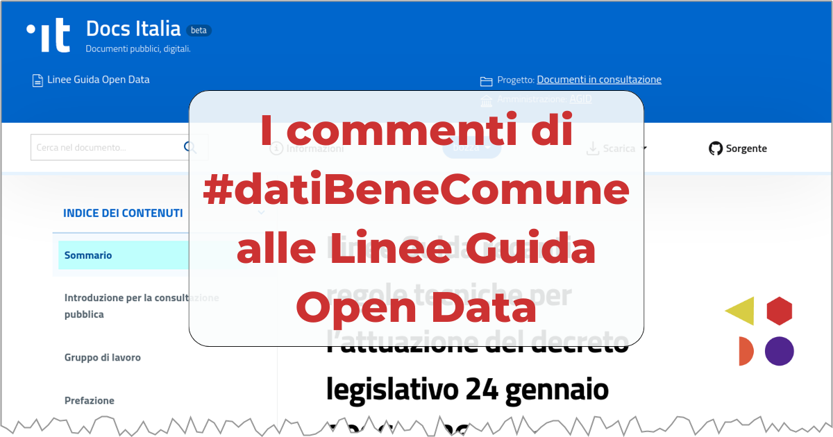GitHub - ondata/consultazione-linee-guida-open-data: #datiBeneComune per le Linee Guida Open Data