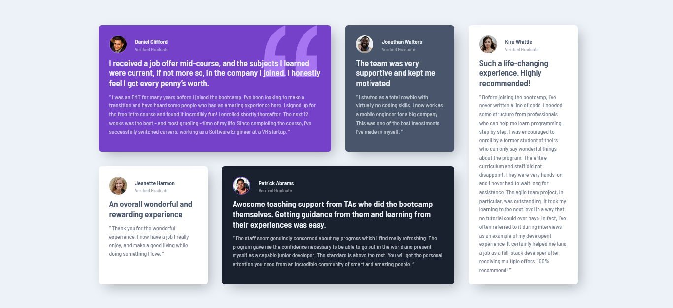 Github Codepapa360 Testimonials Grid Section Layout This Is A