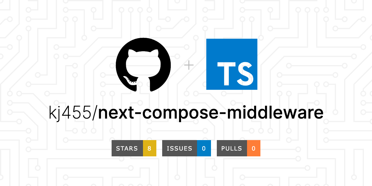 GitHub - kj455/next-compose-middleware: Library for readable and manageable Next.js middleware