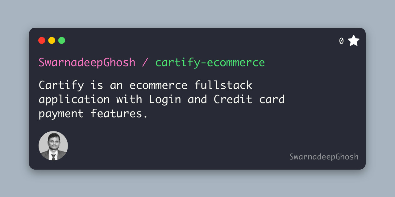 GitHub - SwarnadeepGhosh/cartify-ecommerce: Cartify is an ecommerce fullstack application with ...