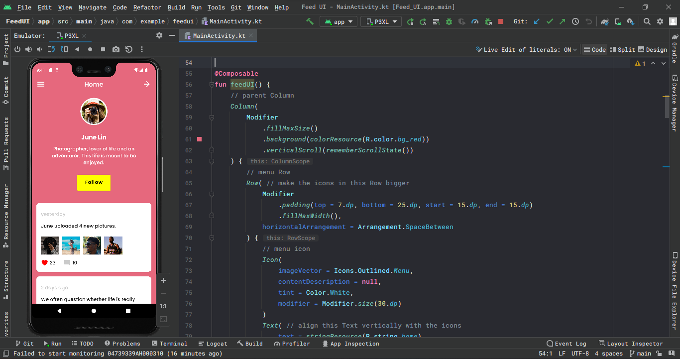 GitHub - 2Kelvin/android-UI-red-feed