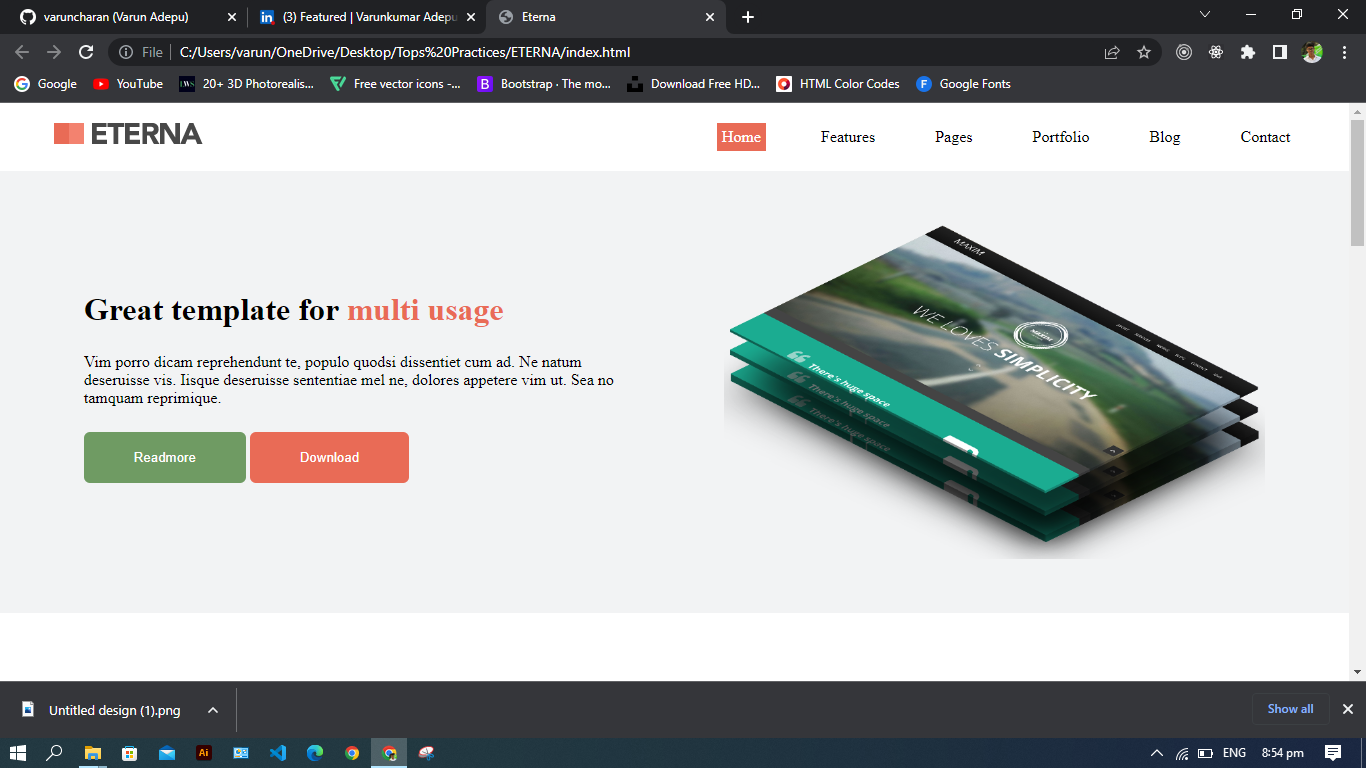 GitHub - varun-adepu/Eterna-Layout: Made with HTML and CSS
