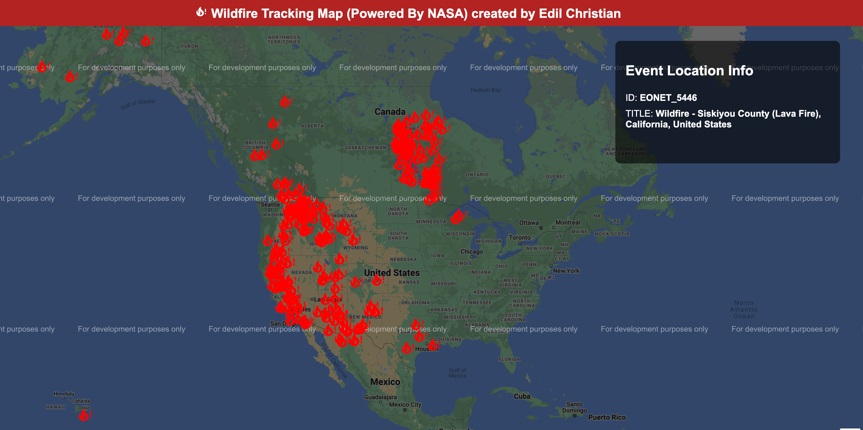GitHub - edilchristian/wildfire-map: A wildfire tracking webapp deployed on Vercel using React ...