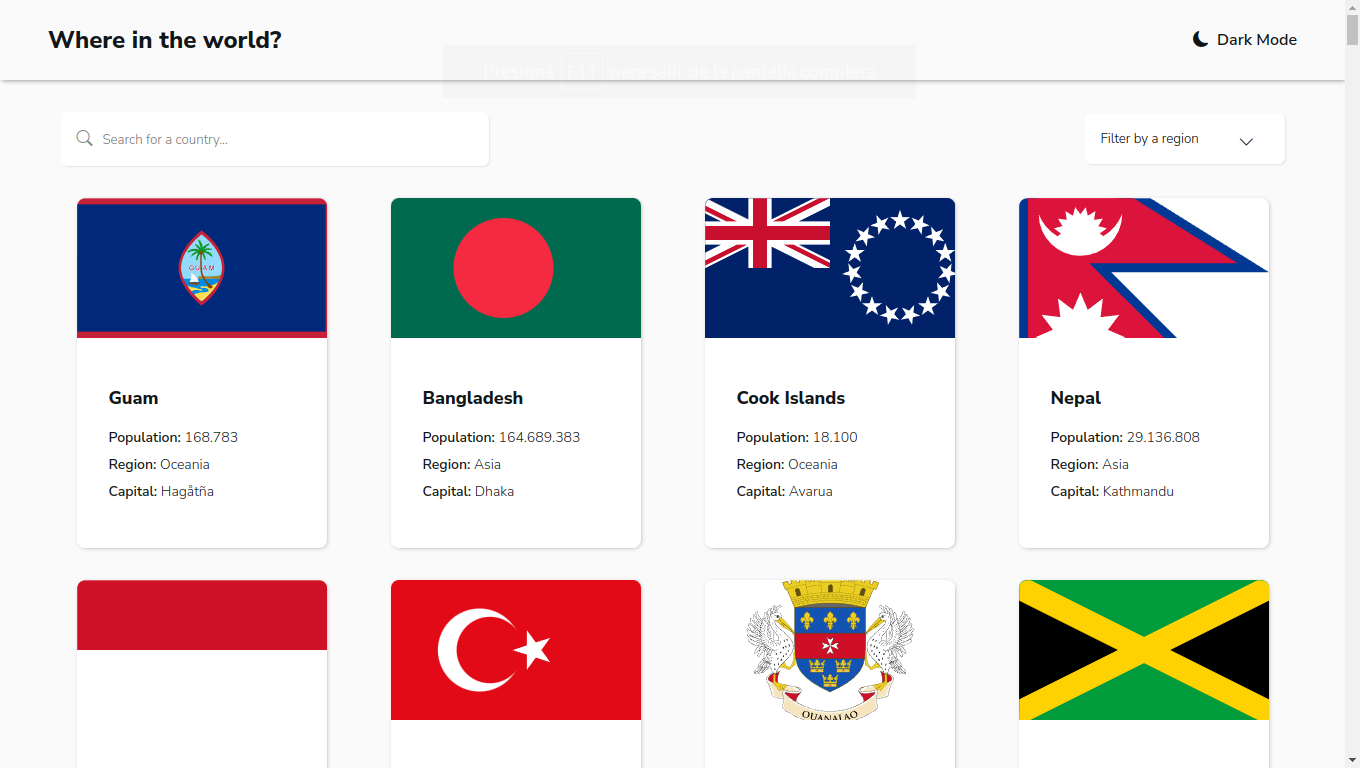 GitHub - nikodiaz/countries: Challenge taken from the Front end Mentors website. Built with ...