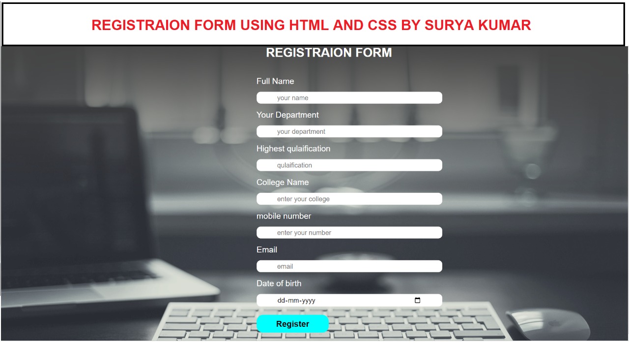 GitHub - Suryakumar18/registraion-form