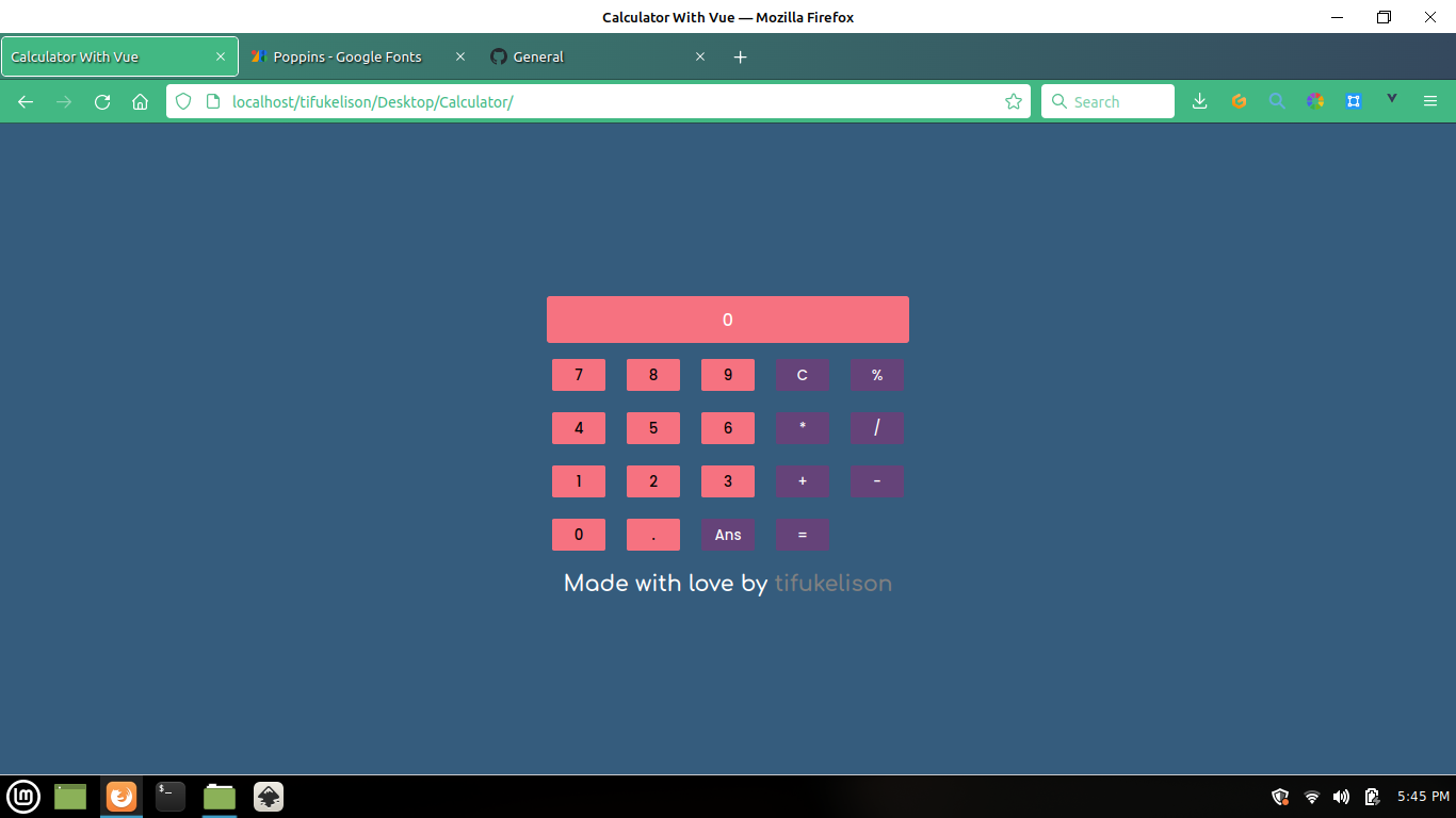 Github Tifukelisonvuecalculator A Calculator Built With Vuejs