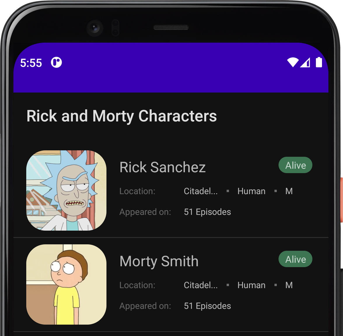 GitHub - Ericgacoki/Rick-and-Morty-Andela: Rick and Morty app for the GADS 2022 Associate ...