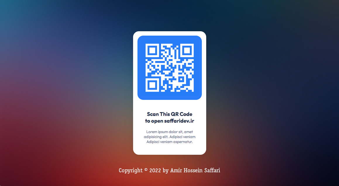 GitHub - Qmirdev/QR-code-card: Hope you like this one :)