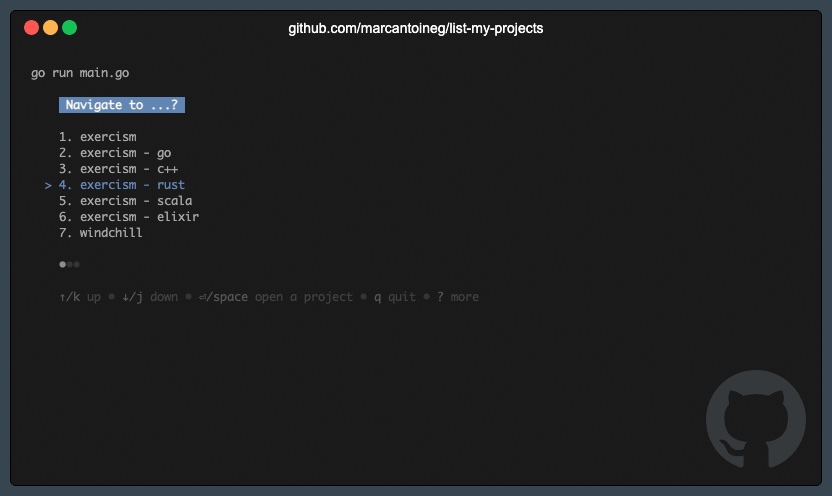 GitHub - marcantoineg/ls-projects: A simple shell app to list projects ...