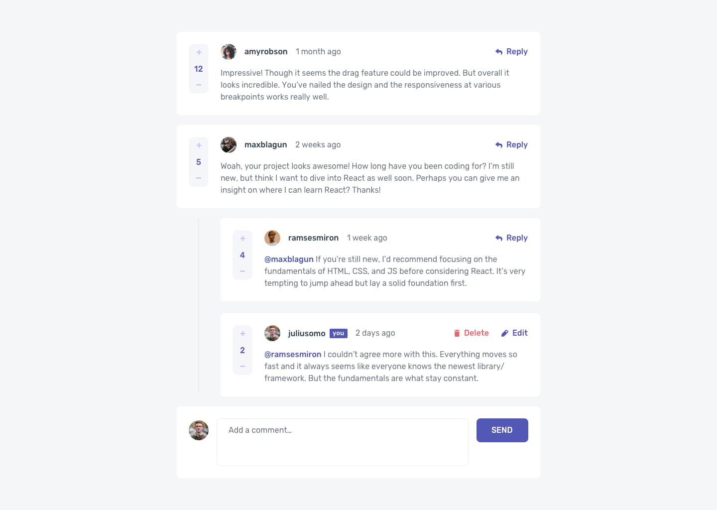 GitHub - Tuason066/Interactive-Comments-Section