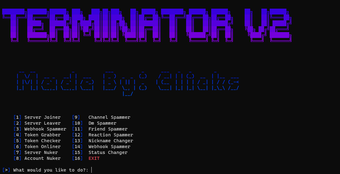 GitHub - TopStop5/Terminator: A Discord Terminator that completely ...