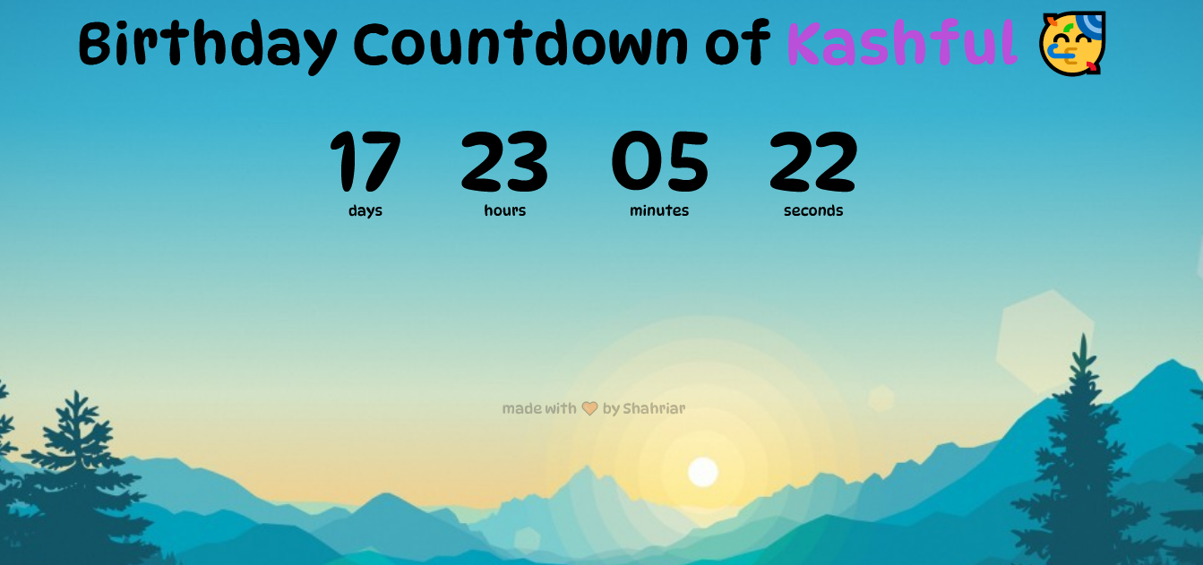 GitHub - shahriarahmmed/birthday-counter