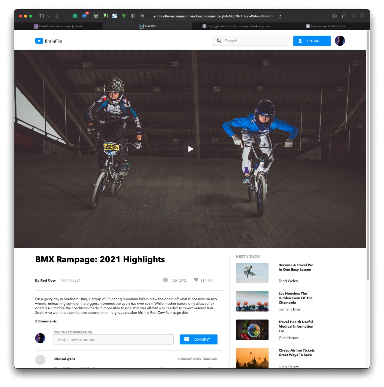 GitHub - matthewcsimpson/Brainflix-Frontend: A full stack video page modelled after Vimeo ...