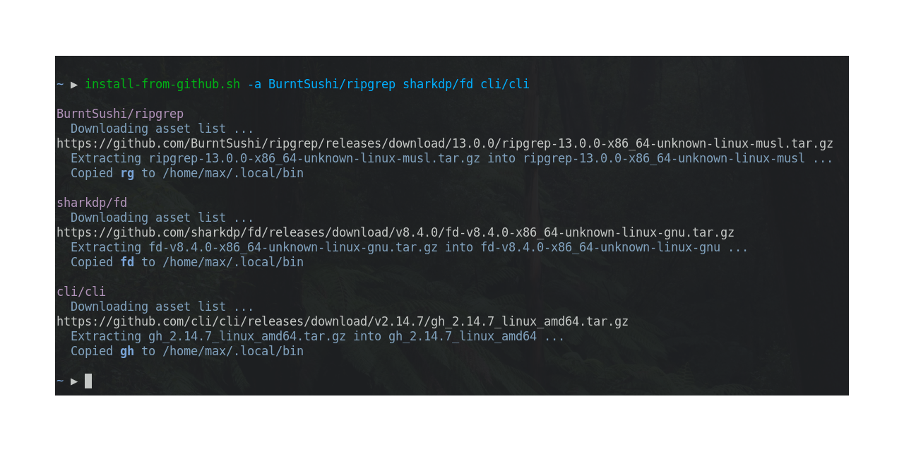 GitHub - MaxGyver83/install-from-github: Get packages/binaries directly ...