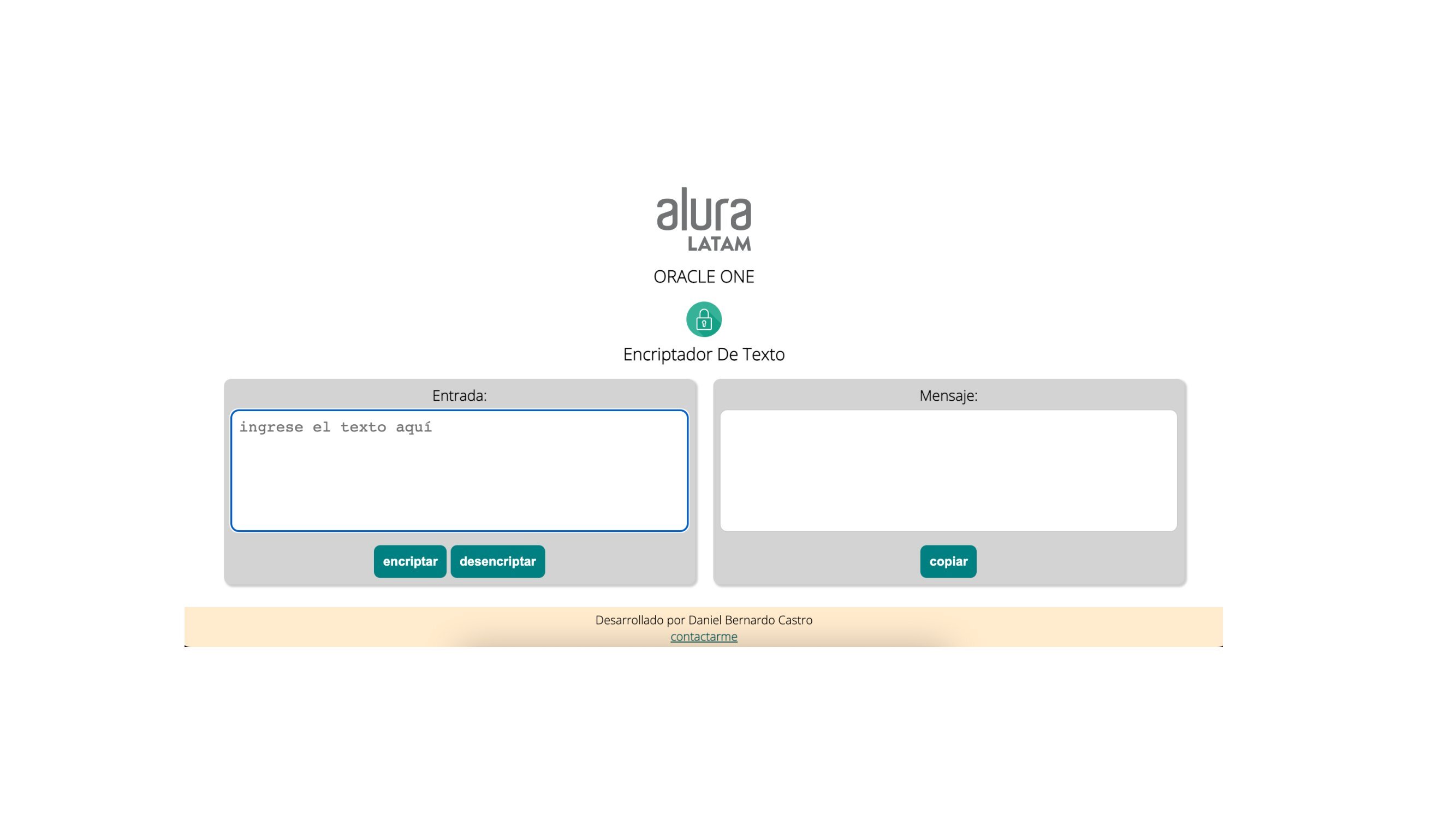 GitHub - dbrcr/alura-encriptador: Proyecto para Oracle + Alura-Latam. Creado con JavaScript ...