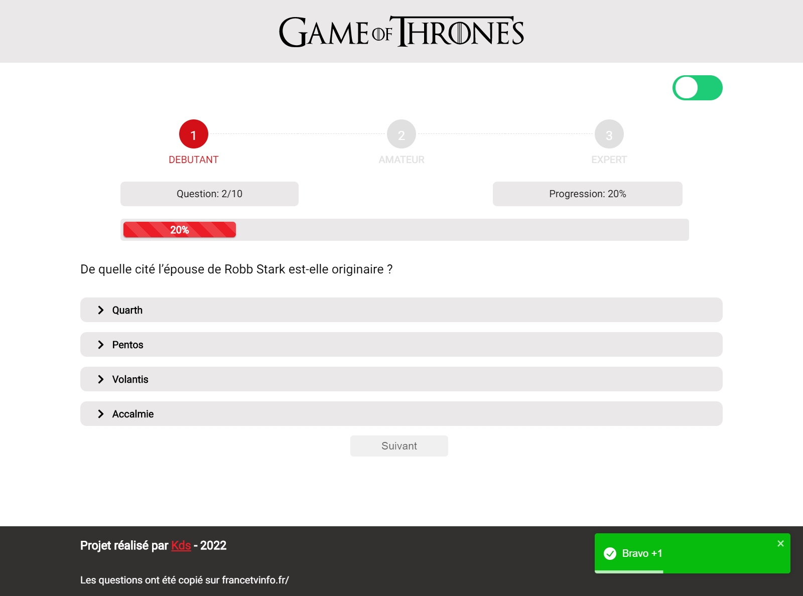 GitHub - Kds-JS/GOT-quiz: Questionnaire sur la série Games Of Thrônes