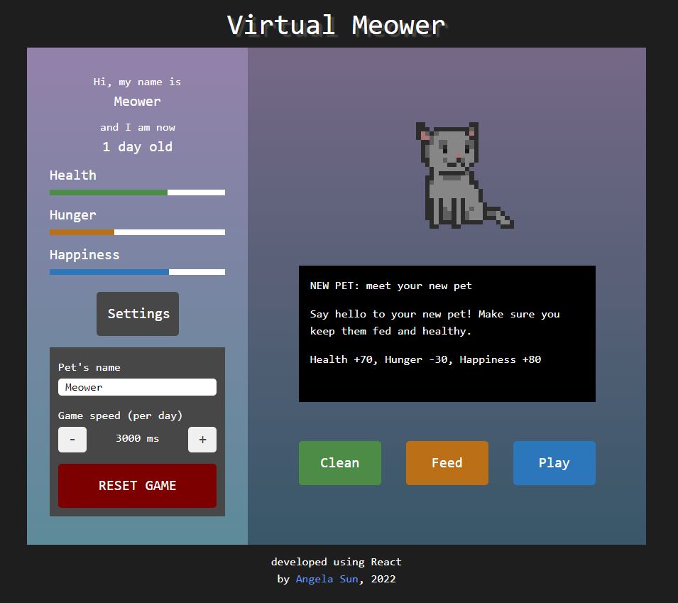 GitHub - valanex/virtual-meow: A virtual pet cat game, created as a solo project for Chingu.