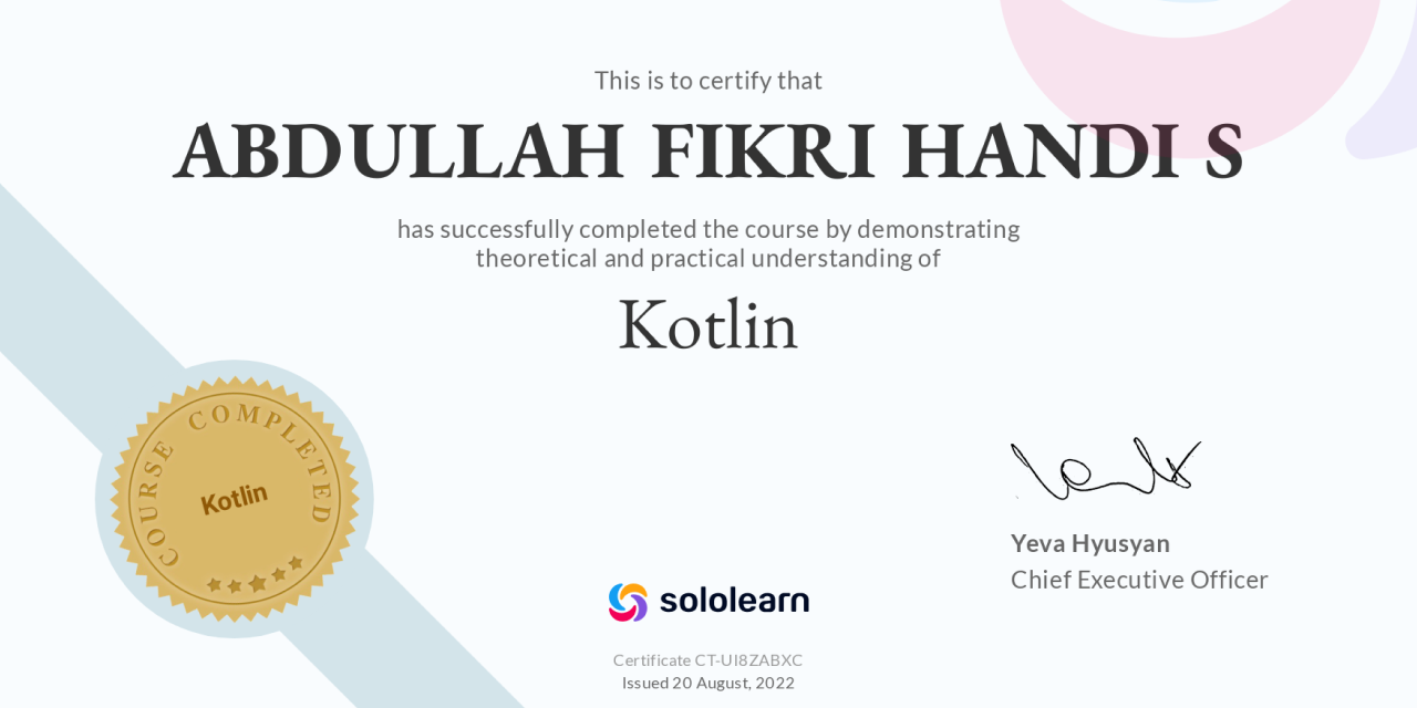 GitHub Fikrihandy kotlin sololearn courses Learn Kotlin Sololearn