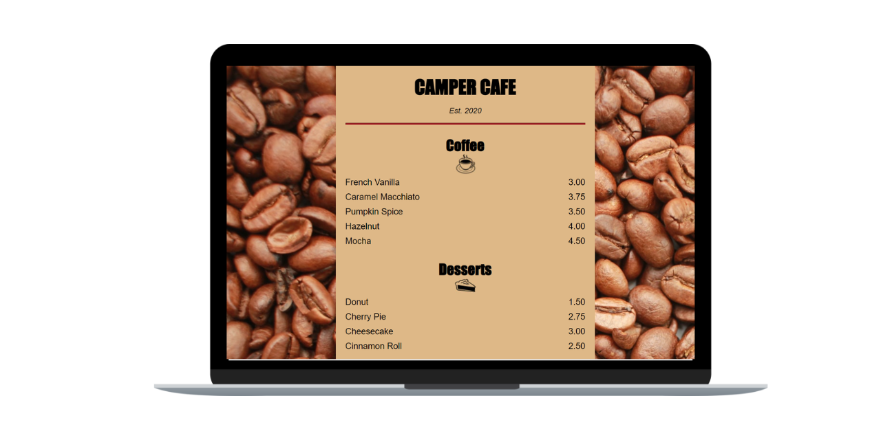 GitHub Suongfiori coffee menu Coffee Menu Documenting HTML CSS 