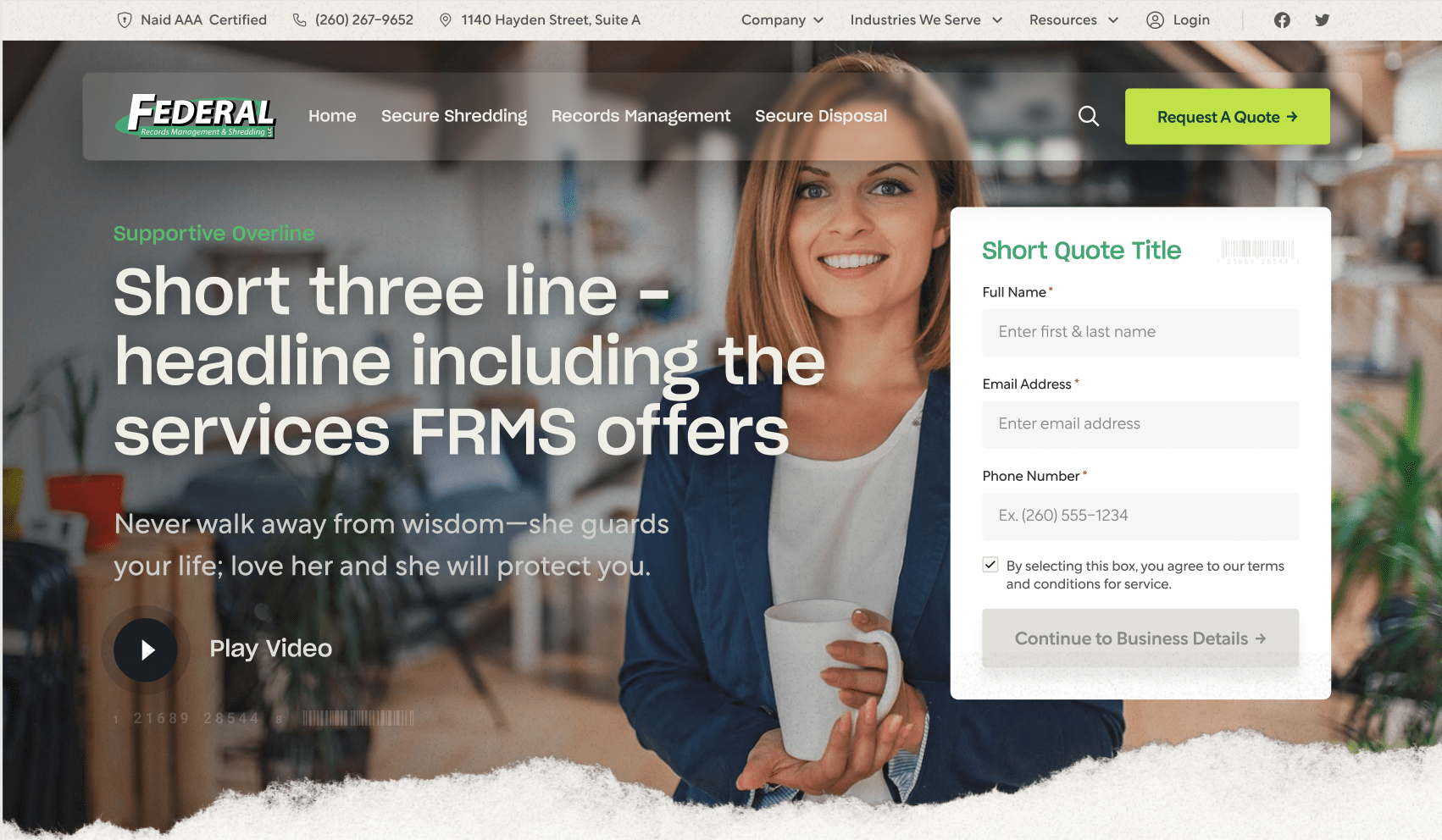 GitHub - fallbackmedia/frms: Federal Records Management and Shredding Website Styling