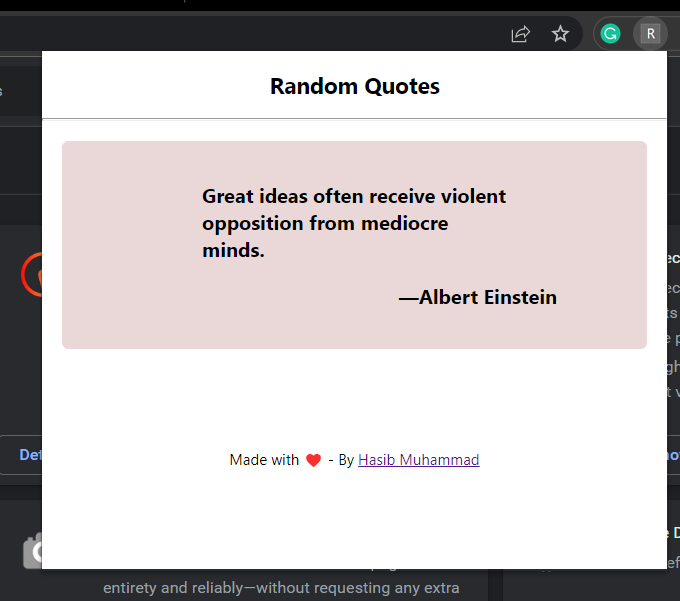 GitHub - hasibmuhammad/random-quotes-extension: This is a very basic ...