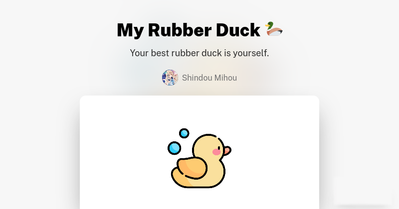 GitHub - ShindouMihou/MyRubberDuck-Native: My Rubber Duck 🦆 is a ...