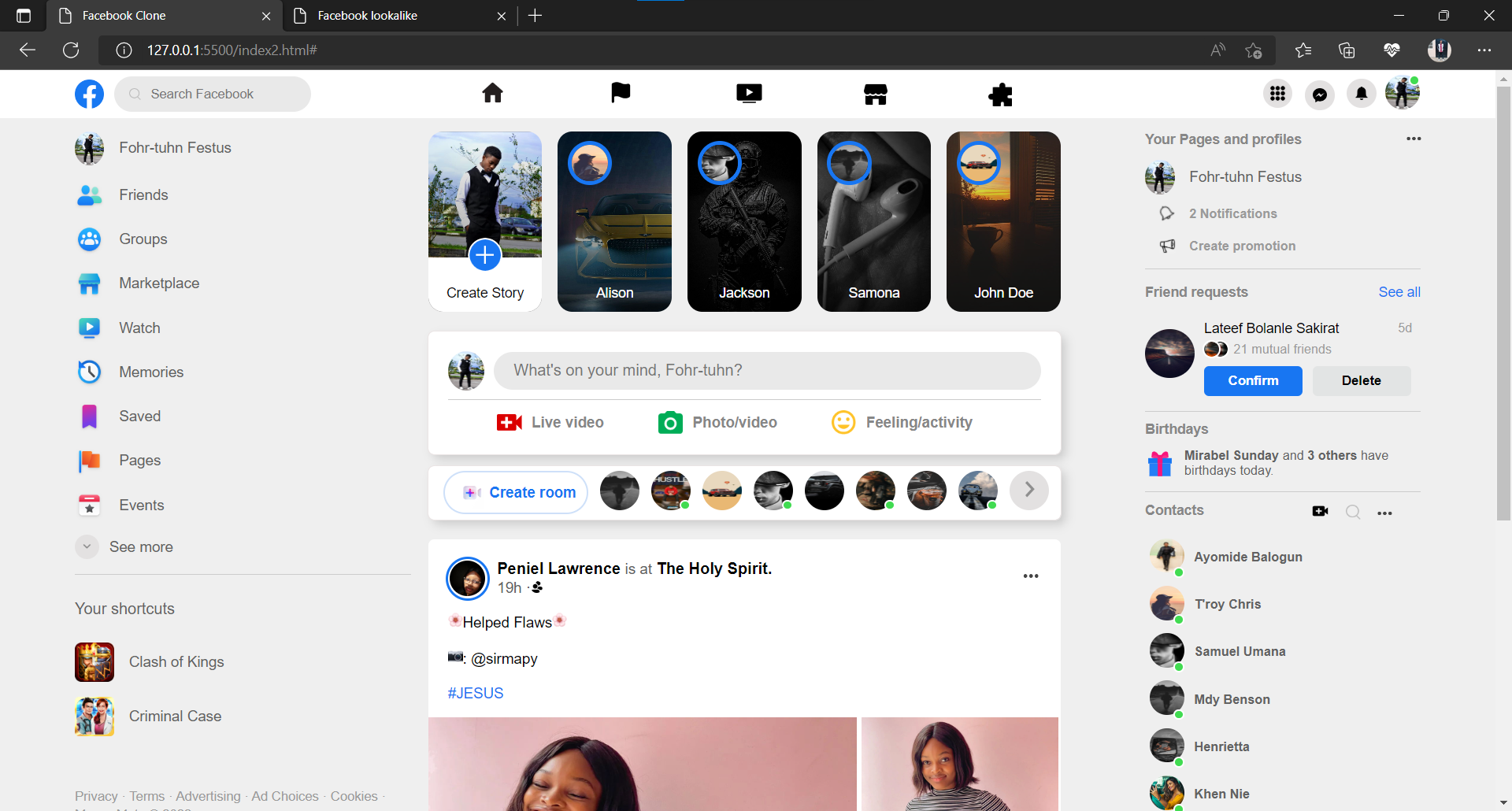 GitHub - FortuneGTL/Facebook-Clone: The home page of Facebook web