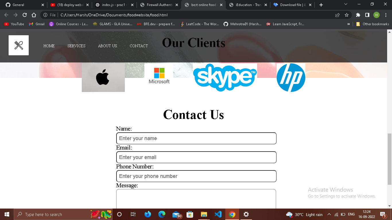 Github Aashi001 Food Delivery Responsive Website