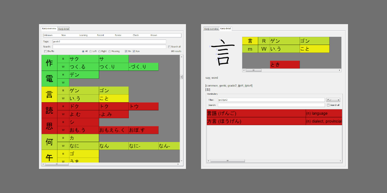 GitHub - johannesschaeufele/KanjiFocus: Kanji learning application based on spaced repetition