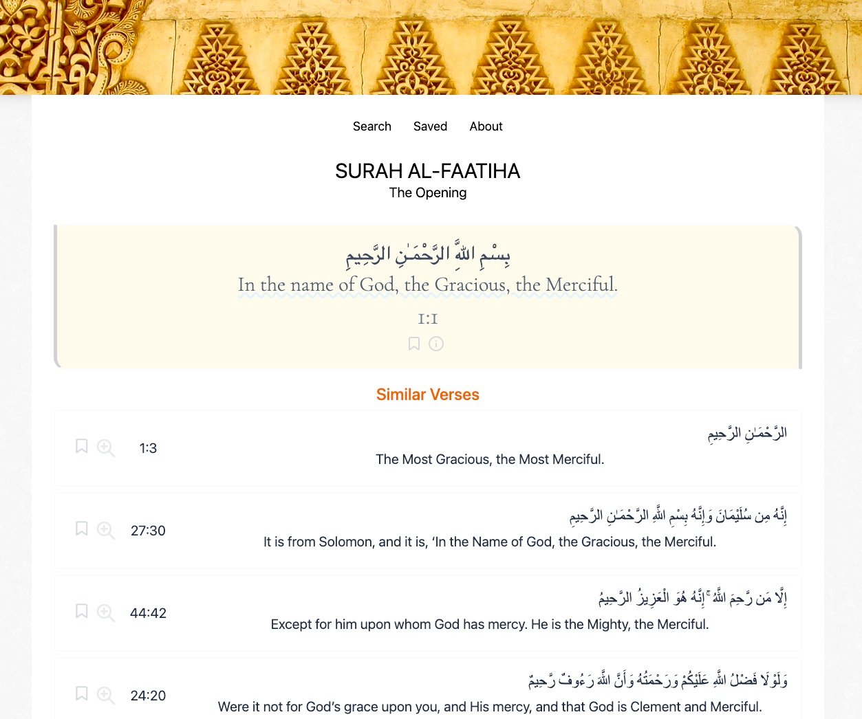 GitHub - jawadshuaib/quran-similarity-search: Front-end for discovering linguistically similar ...