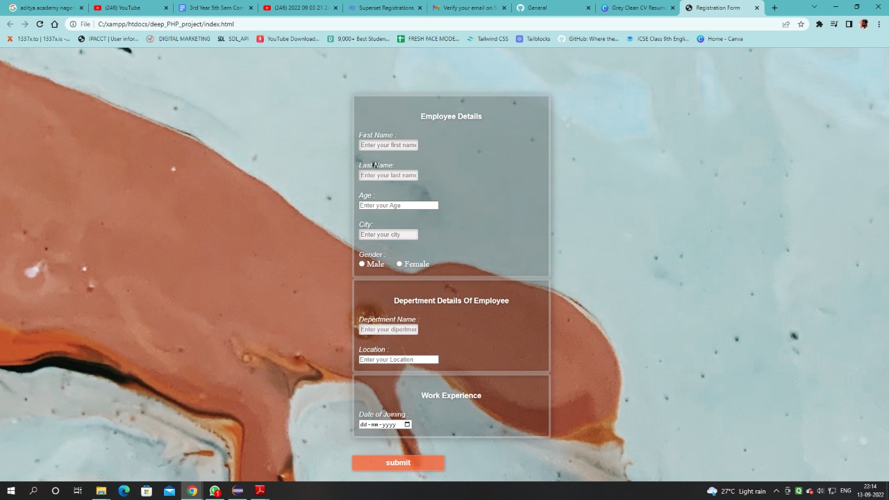 GitHub - Deep-Saha-401/Registration-Form-For-Employee-details: need to ...