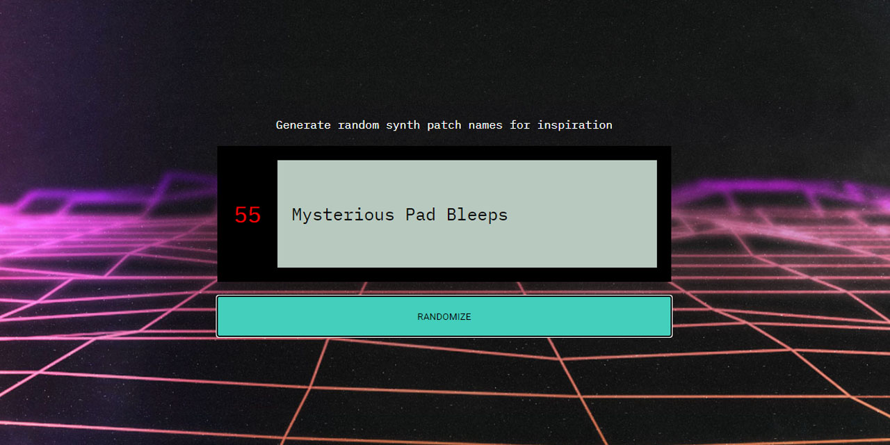 GitHub - chapman-mg/patch-name-generator