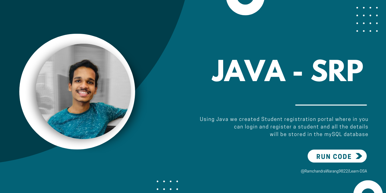 GitHub - RamchandraWarang9822/Java-SRP: Student Registration Portal ...