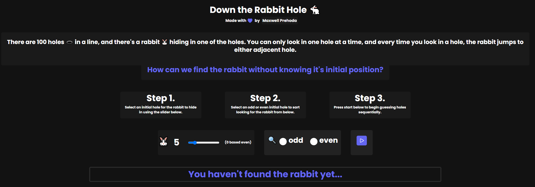 GitHub - MaxPrehoda/down-the-rabbit-hole