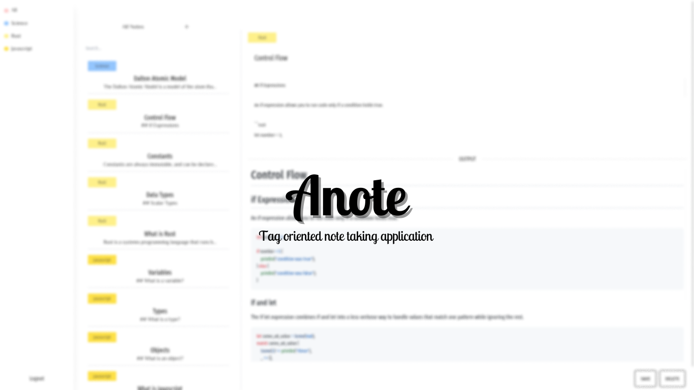 GitHub - mateusdcc/anote: Simple tag oriented note taking app