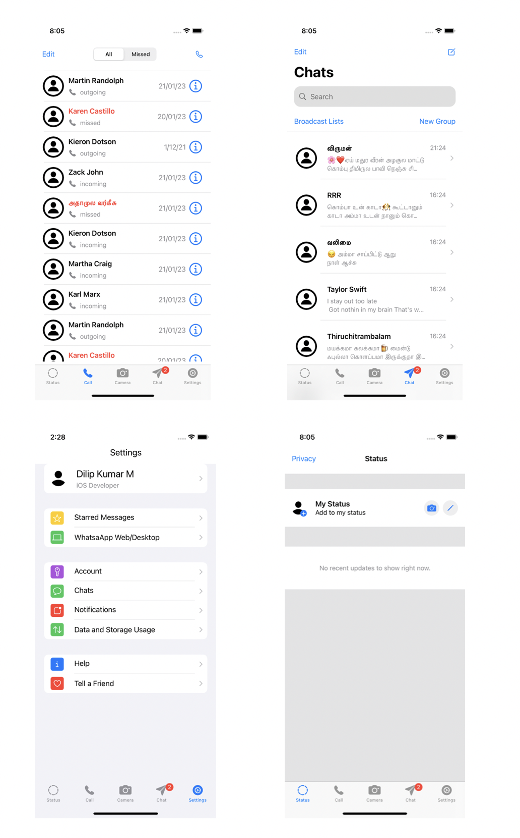 GitHub - dilip210197/whatsApp-UI-iOS-swiftui: i trying to replicate the clone of whatsapp UI ...