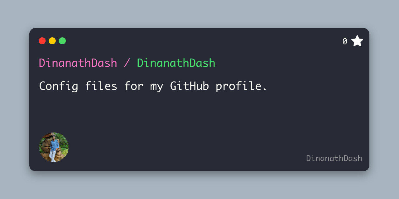 Github Dinanathdash Dinanathdash Config Files For My Github Profile
